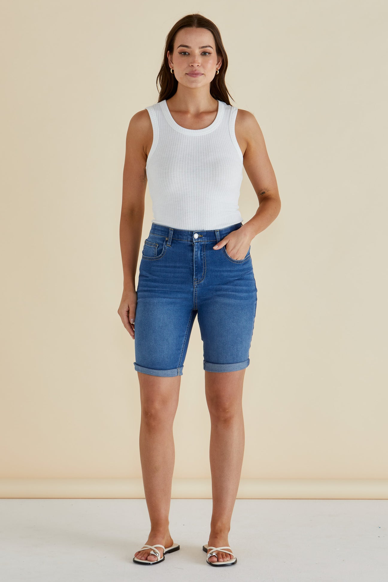 Bonnie Bermuda Denim - Indigo Blue Mix – Betty Basics