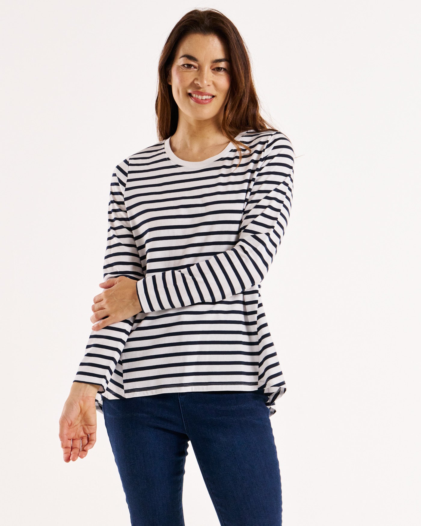 Sydney 100% Australian Cotton Relaxed Trapeze Basic Long Sleeve Tee