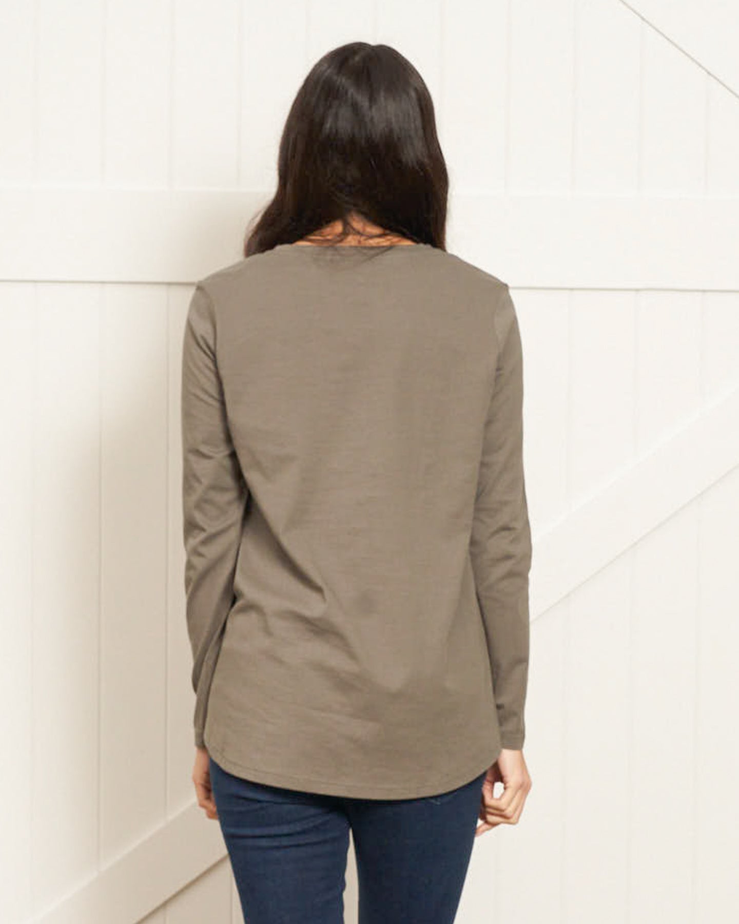 Sydney 100% Australian Cotton Relaxed Trapeze Basic Long Sleeve Tee